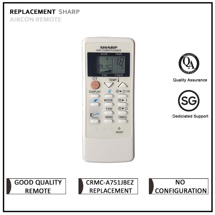 Sharp Aircon Remote Control Sharp Remote CRMC-A751JBEZ | Lazada Singapore