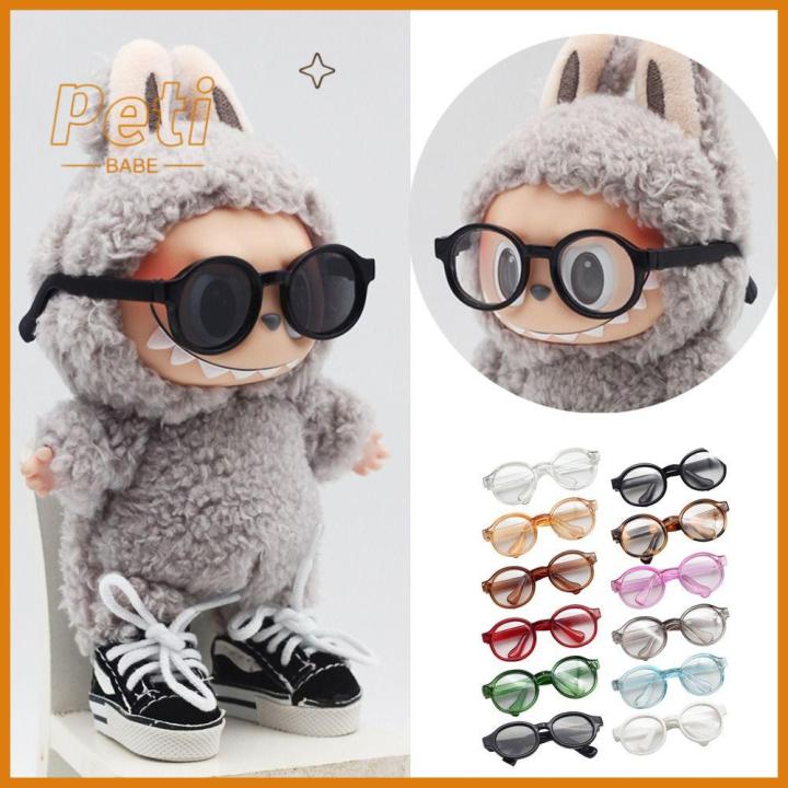 Plastic Plush Labubu Doll Glasses Round Frame Multicolor Labubu Doll ...