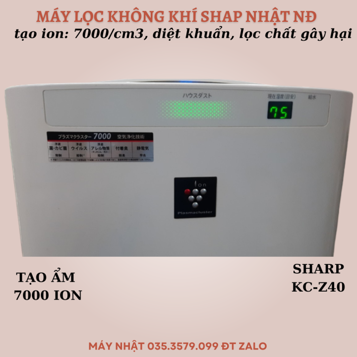 MÁY LỌC KHÔNG KHÍ SHARP KC-A40-W INVERTER BÙ ẨM -Tạo ẩm Hàng bãi nội địa nhật đã chuyển điện ...