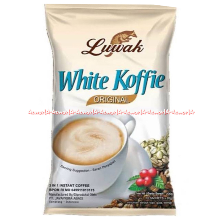 White Koffie Luwak 10sachet 3in1Original Kopi Rasa Loewak White Coffee ...