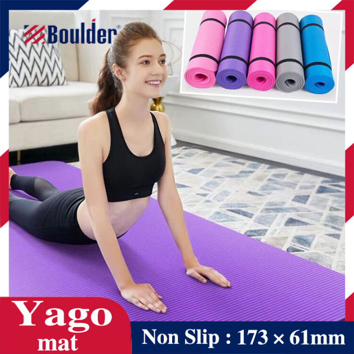 BOULDER Yoga Mat for Workout 173x61mm Non Slip Yoga Mat Fitness ...