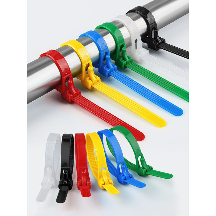 50 Pcs/Pack Ties Nylon Color Slipknot White Disassembly Loose Reuse And ...