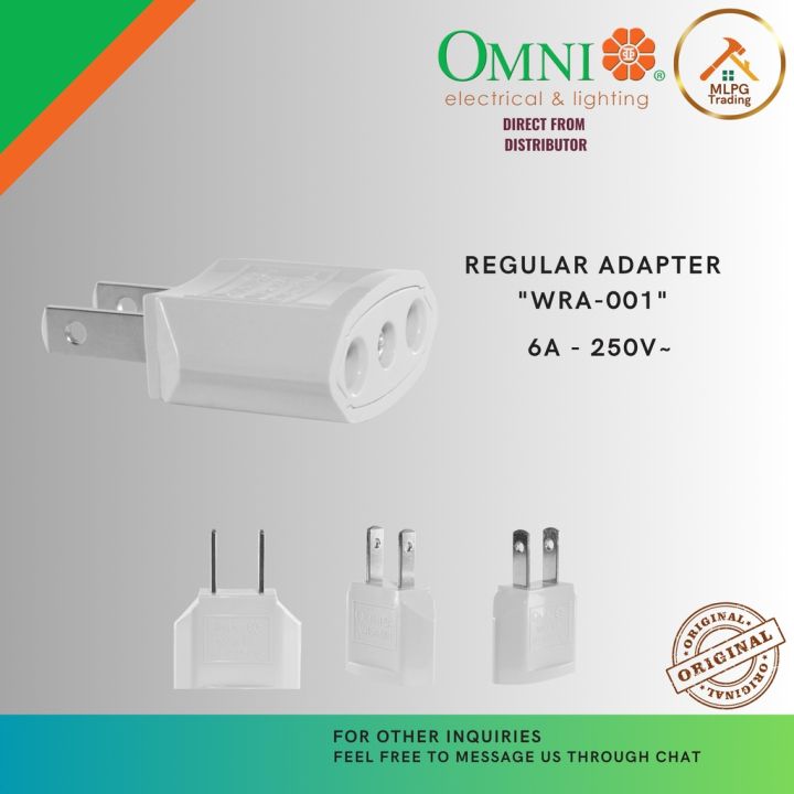 Omni Regular Adapter (WRA-001) 6A 250V~ | Lazada PH