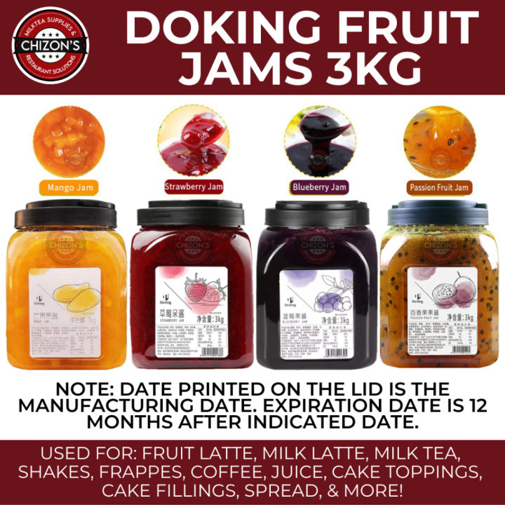 DOKING Jam Strawberry Blueberry Mango Jam for Latte Milktea Frappe ...