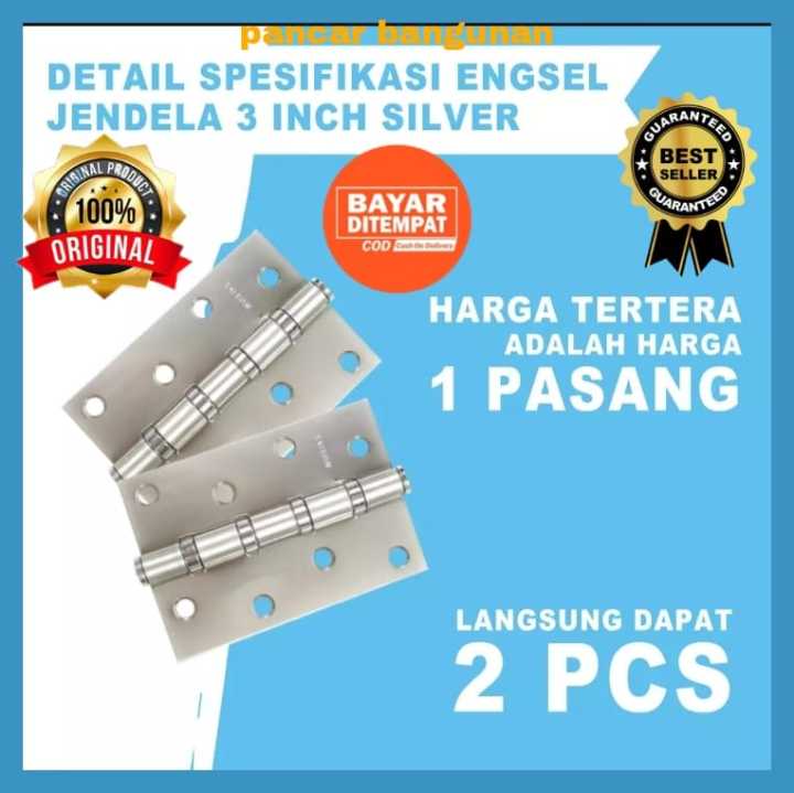 Engsel Jendela 3 Inch Silver Engsel Pintu Rumah 3 Inch Engsel