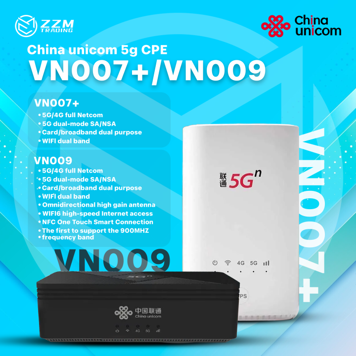 China Unicom 5G CPE VN007+ | VN009 BRAND NEW 2.3Gbps Wireless CPE 5G n78/n41/n79 4G LTE | Lazada PH