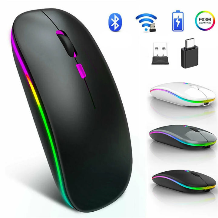 Qzeusing Bluetooth--compatible RGB Rechargeable Mouses Wireless ...