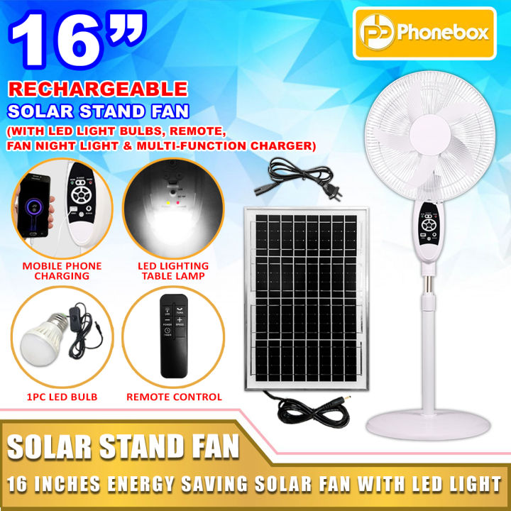 16 / 18 INCH RECHARGEABLE SOLAR STAND FAN RECHARGEABLE ELECTRIC FAN ...