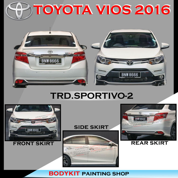 TOYOTA VIOS 2013-2018 TRD.SPORTIVO-2 STYLE FULLSET SKIRTING (FRONT ...