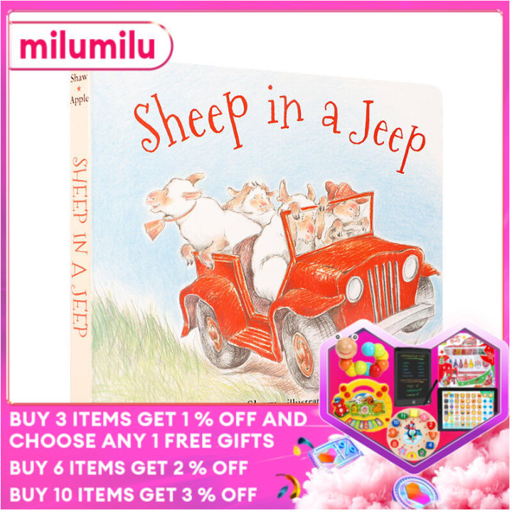 milu Original English Picture Book Sheep in a jeep Children's Board ...