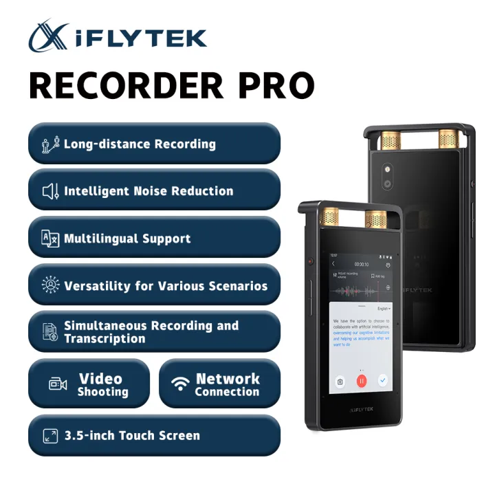 IFLYTEK Smart Recorder Pro - Multi-language Smart Speech to text transcription Digital Voice ...