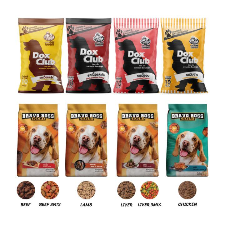 [10K] อาหารสุนัข อาหารหมาราคาถูก Dox Club ด็อกคลับ และ Bravo Boss บรา ...