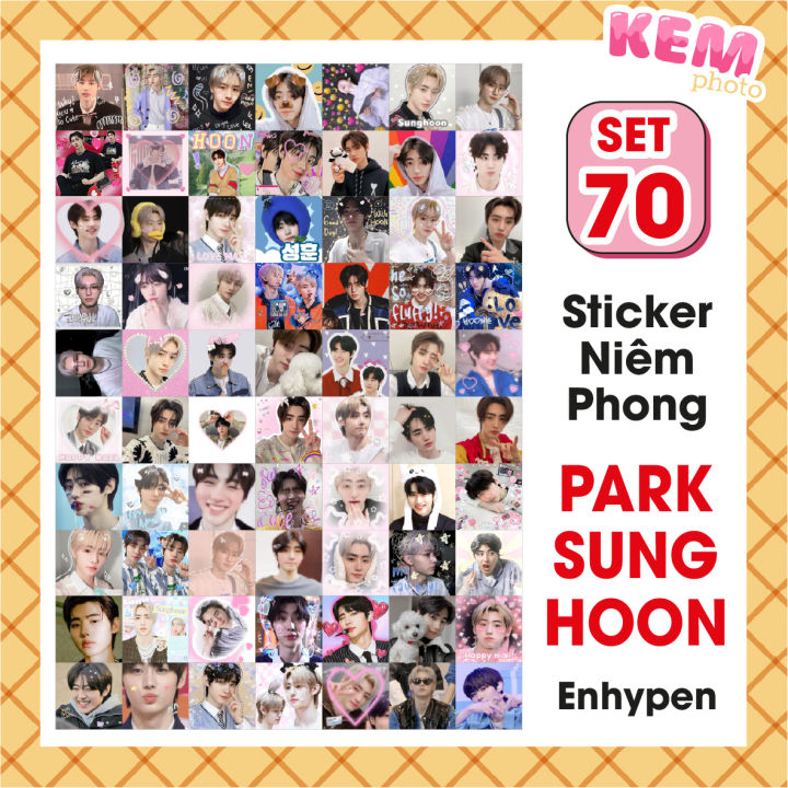 SET 70 sticker niêm phong PARK SUNG HOON, Tem dán 4x4cm in hình Bite Me ...