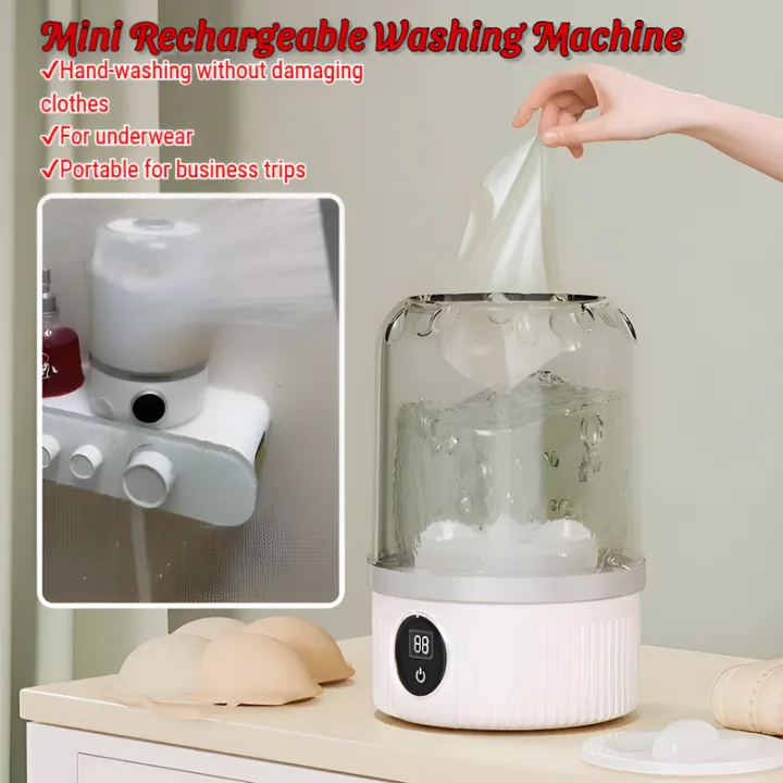 Mini Washing Machine Portable Wireless Washing Machine Rechargeable ...