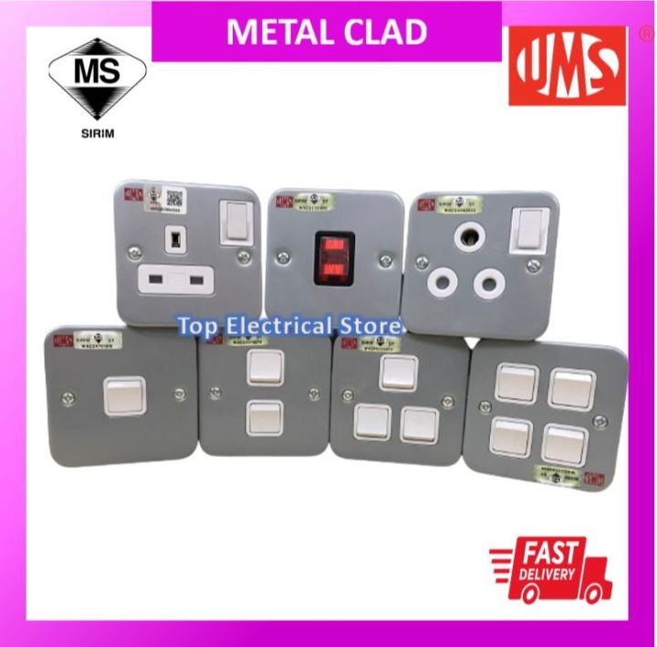 UMS METAL CLAD SWITCH SOCKET 13A 1G 2G 3G 4G 20A 15A SIRIM APPROVED ...