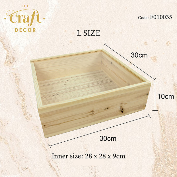 The Craft Decor Wooden Storage Box with Acrylic Sliding Top | Gift Box ...