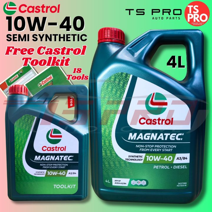 Castrol Magnatec 10W-40 API SN/CF Engine Oil (4L) + Free Mileage ...