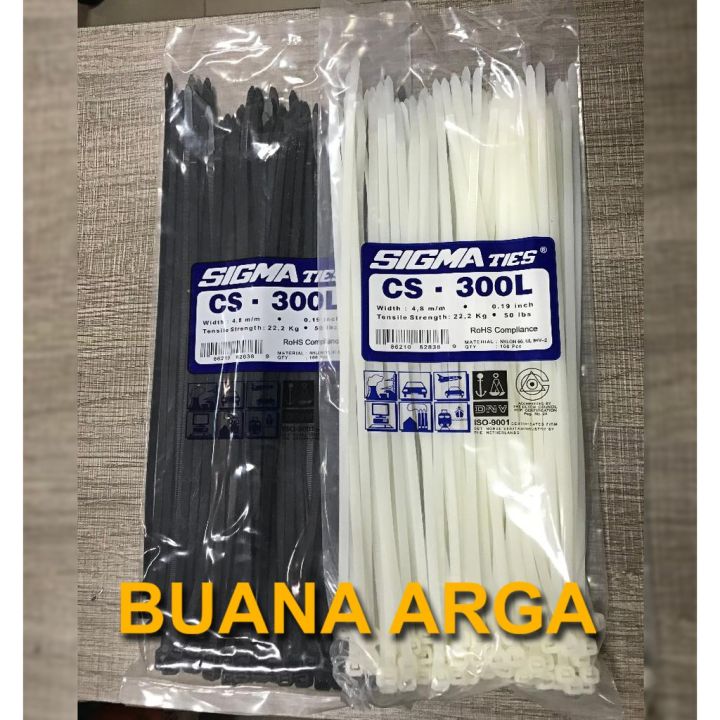 Cable Ties Sigma CS-300L Hitam / Putih CV - 300L Kabel Tie CS - 300 ...
