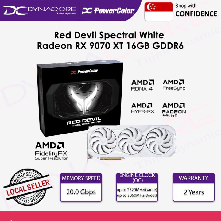 PowerColor Red Devil Spectral White Radeon RX 9070 XT 16GB GDDR6 ...