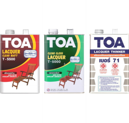 TOA ทีโอเอ แลคเกอร์เงา T5000 แลคเกอร์ด้าน T5500 ทินเนอร์เบอร์ 71 TOA ขนาด 1/4 GL | Lazada.co.th