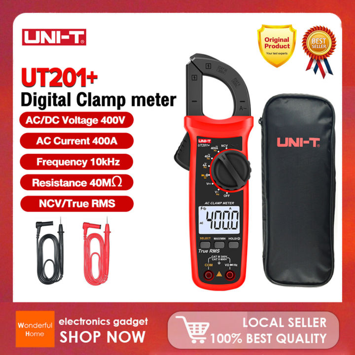 UNI-T Digital Clamp Meter UT201+ DC AC Current Auto Range True RMS ...