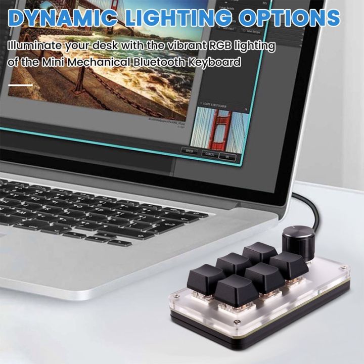 (GCFK) 6 Key 1 Knob Copy Paste Mini Button Wired RGB Mini Mechanical ...