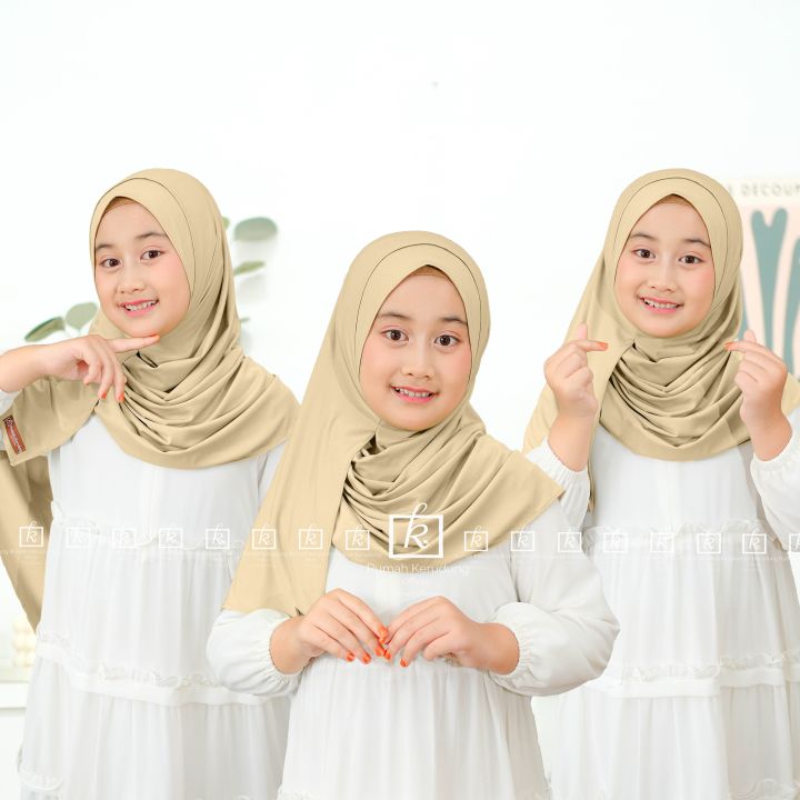 Pashmina Anak Hijab Instan 2 Lingkar Muka Jilbab Premium Kekinian 5-12 ...