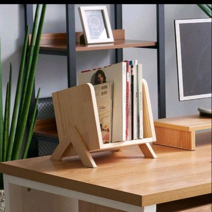 Rak Buku Kayu Aesthetic Kayu mahoni | Rak kerja minimalis | Rak kayu ...