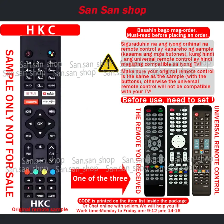 100% Universal remote control for HKC smart tv remote(universal) na ...