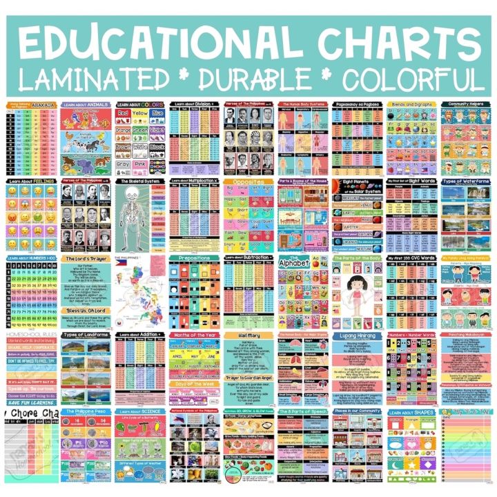 fenxian144140 Laminated Educational Wall Charts for Kids - A4 BEST ...