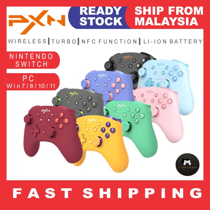 PXN 9607x WIRELESS GAME CONTROLLER GAMEPAD JOYSTICK FOR SWITCH PC WINDOWS WITH NFC TURBO | Lazada