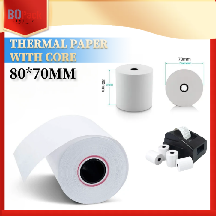 Thermal paper with core 80MM x 70MM POS Receipt Paper Glossy Paper For ...