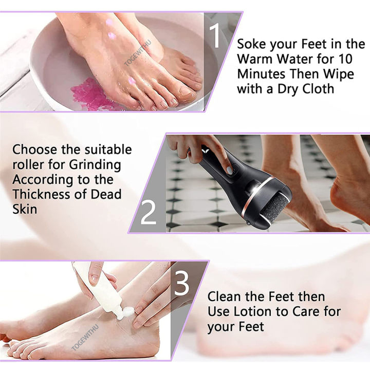 Electric Callus Remover for Feet, Rechargeable Foot Scrubber Foot File ...