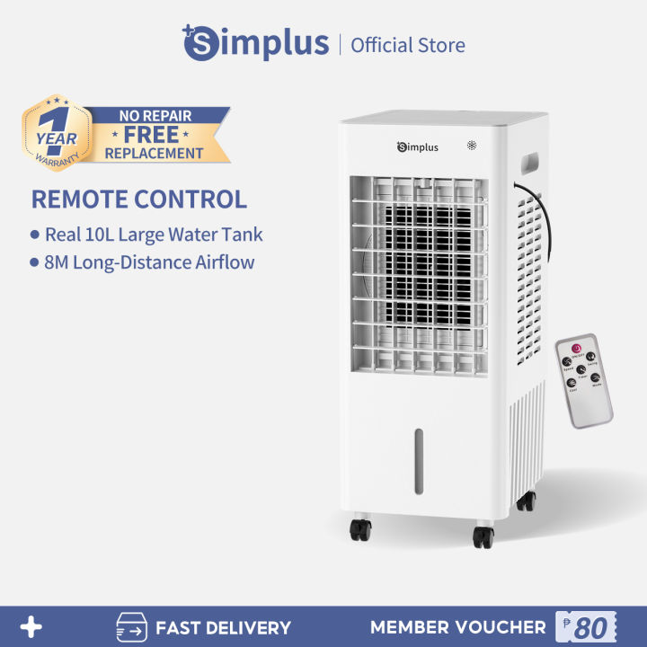 Simplus Air Cooler Air Conditioner Fan Mobile Evaporative Fan Spay Fan 10L Water Tank | Lazada PH