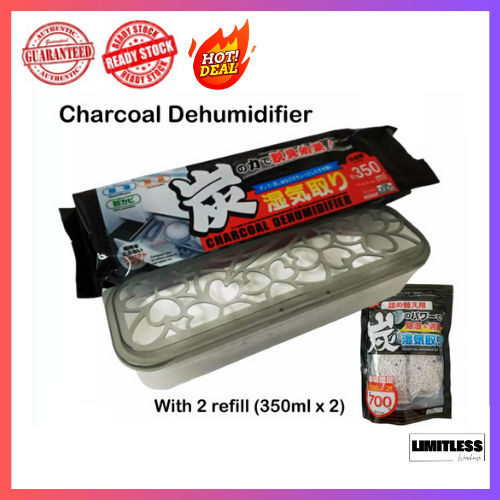 DAISO Charcoal Dehumidifier Case / Charcoal Dehumidifier Refill ( 350ml ...