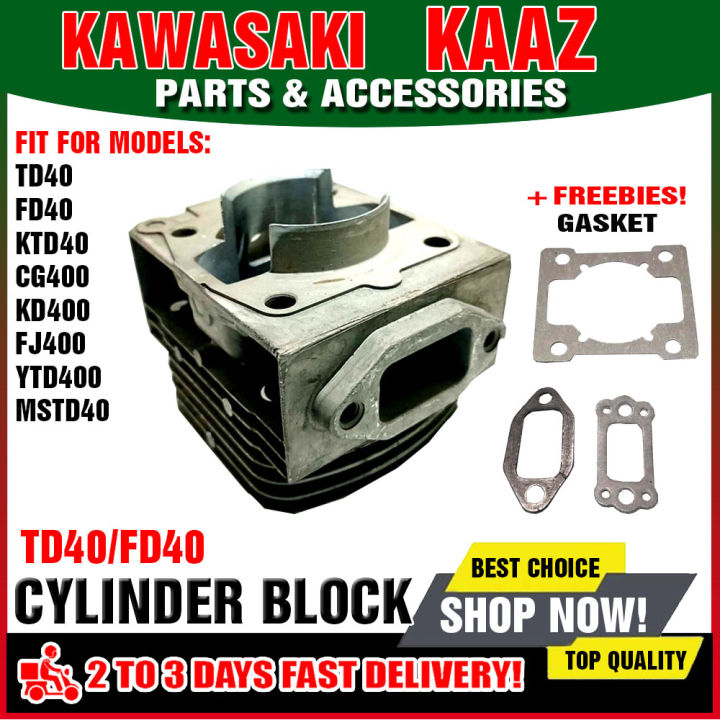 Cylinder Head/Block Assembly w/ Gasket for TD40 FD40 Kawasaki 2 stroke ...