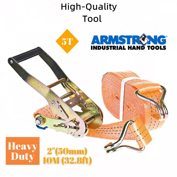 ARMSTRONG Cargo Ratchet Strap Tie Down Orange Heavy Duty Lashing Belt ...