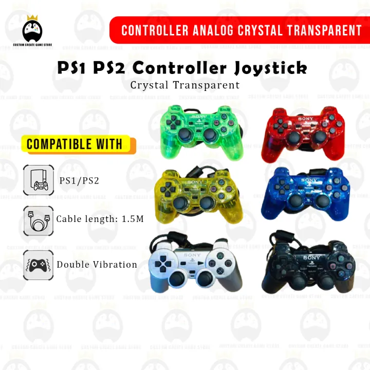 PS2 Dual shock Joystick Controller Analog Crystal Transparent [READY ...