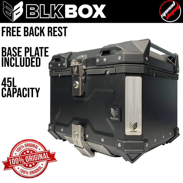 BLK BOX Motorcycle Top Box * Aluminum Alloy Top Box 45 * Heavy Duty ...