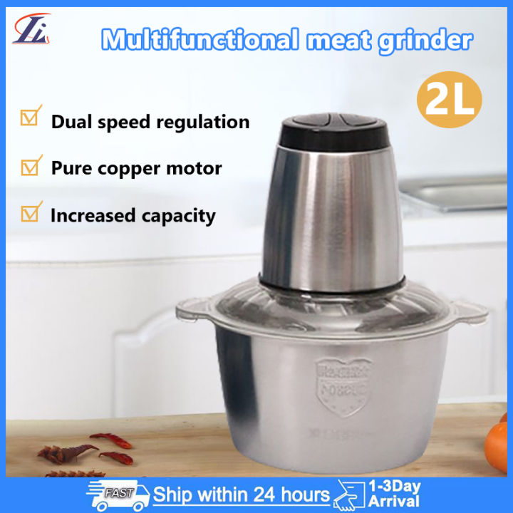 Stainless Steel Electric Meat Grinder 2l Meat Grinder Processor Heavy Duty Multi Function ...