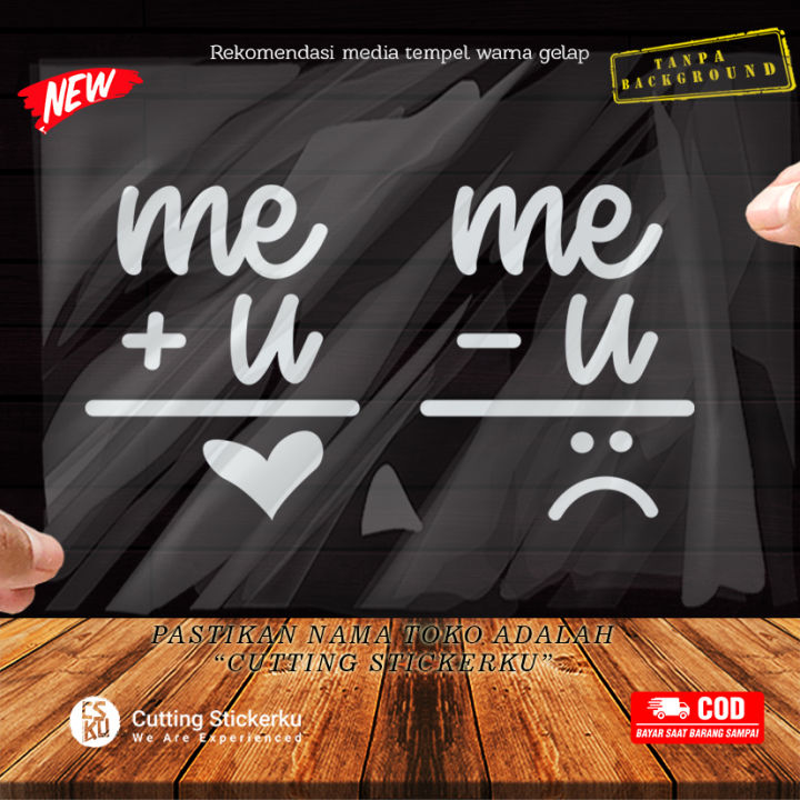 Me And You Cutting Sticker Variasi Motor Mobil Helm Stiker Imut Lucu ...