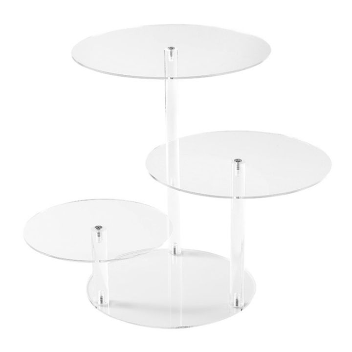 Round Acrylic Products Display Riser Stands, 3 Tiers Cupcake Stand Mini ...