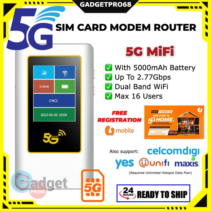 Real 5G MiFi Unlimited Hotspot Broadband 5G Pocket WiFi Portable Modem ...