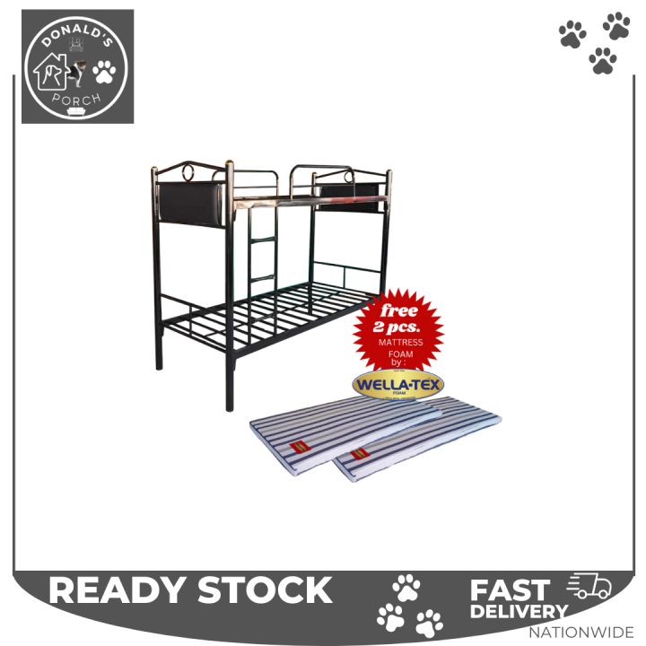 DONALD's PORCH - DYLAN DOUBLE DECK METAL BED FRAME w/ 2 MATTRESS ...