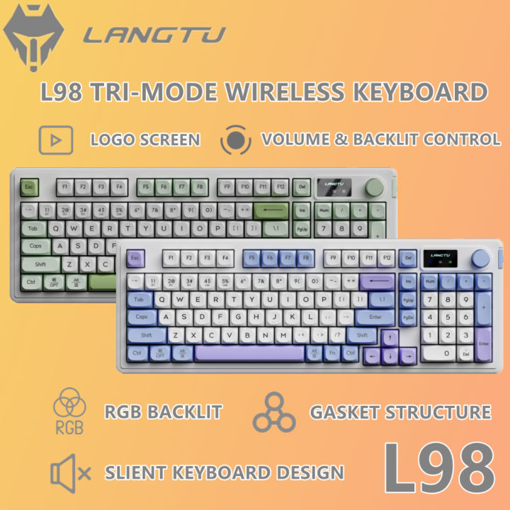 LANGTU L98 Gasket Structure RGB Backlit With Knob Led Screen Tri-Mode ...