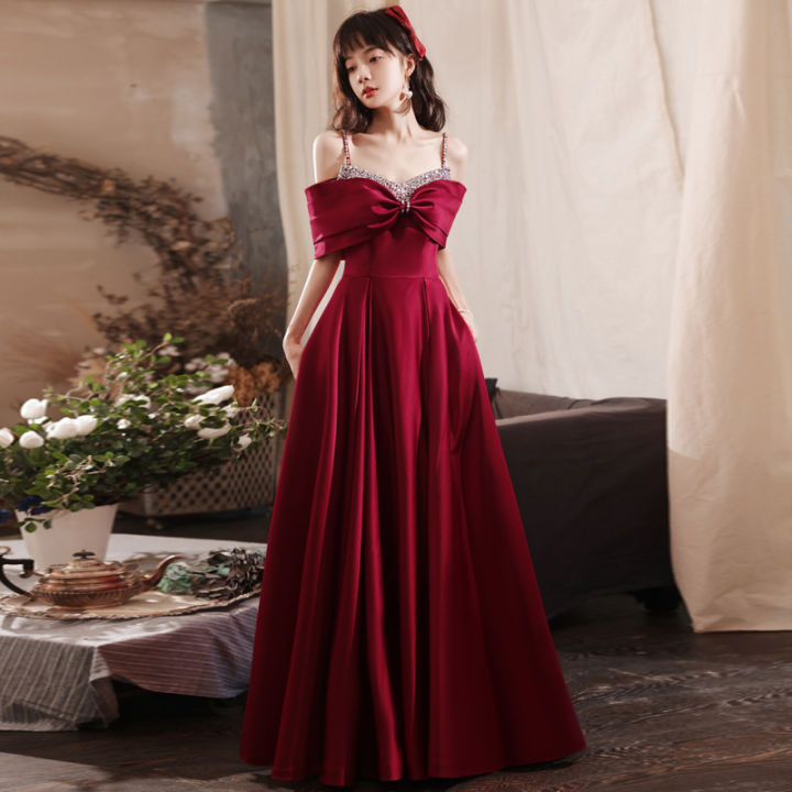 EAGLELY Evening Dress For Women Red Long Luxury High End Glamorous ...