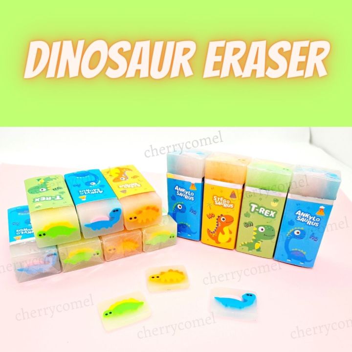 Dinosaur Eraser Cute Eraser Rubber Pemadam Comel Cute Stationery Kids ...