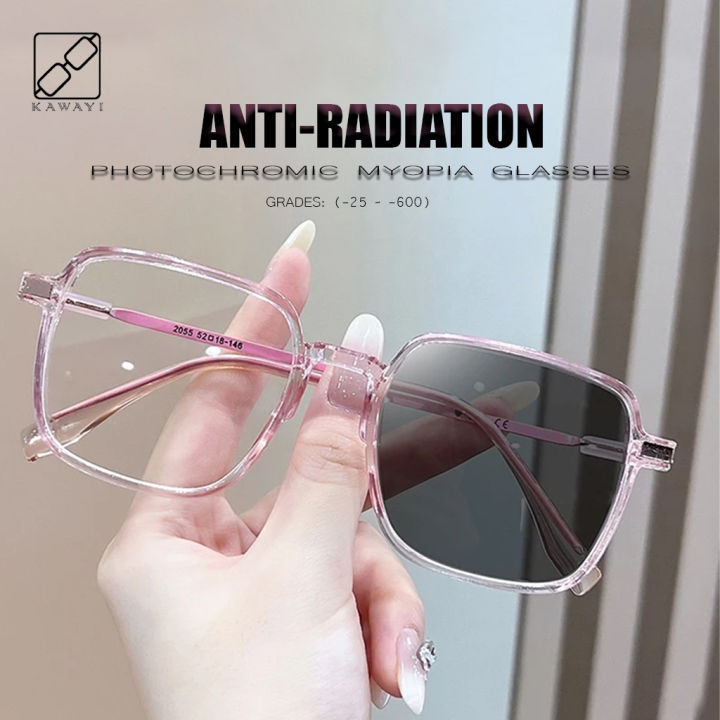 Anti Radiation Photochromic Myopia Lens Eyewear Ultralight Eye Glasses ...