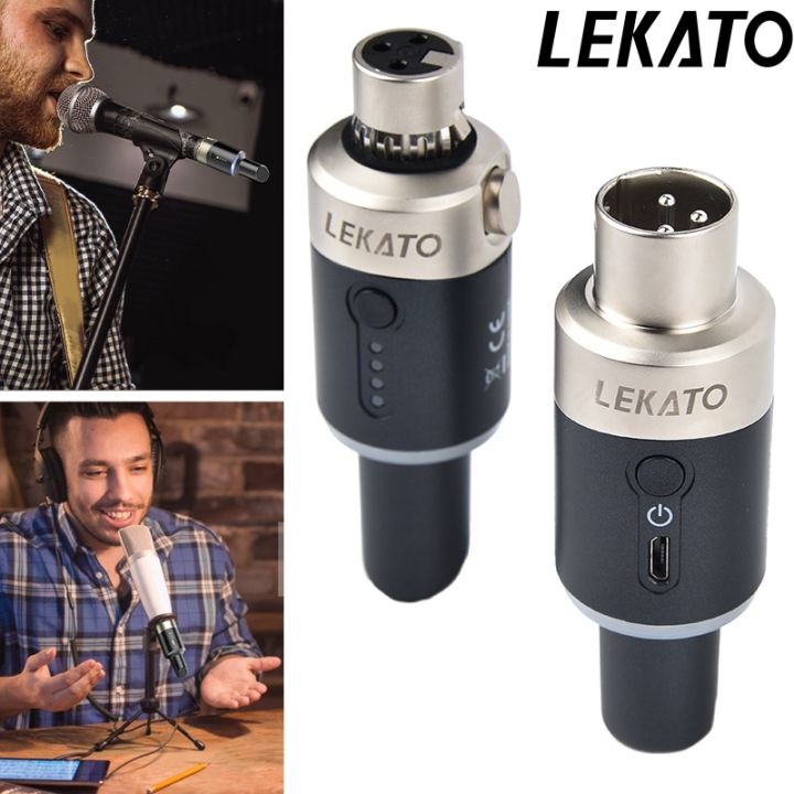 LEKATO Wireless Microphone Transmitter Receiver 5.8Ghz Bluetooth Guitar ...