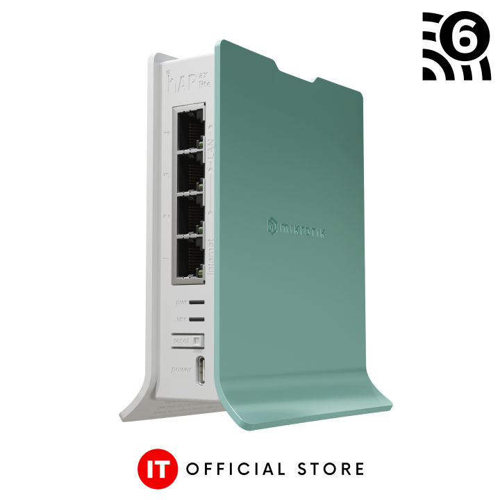MikroTik hAP AX Lite - AX600 Single band Wi-Fi 6, 4-Port Router / WiFi Access Point with 256MB ...